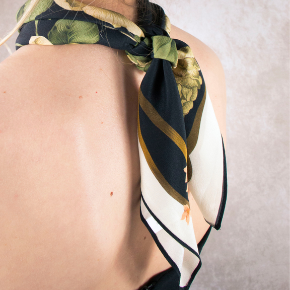 Opulence Florale | 100% Natural Silk Scarf – La Caressette